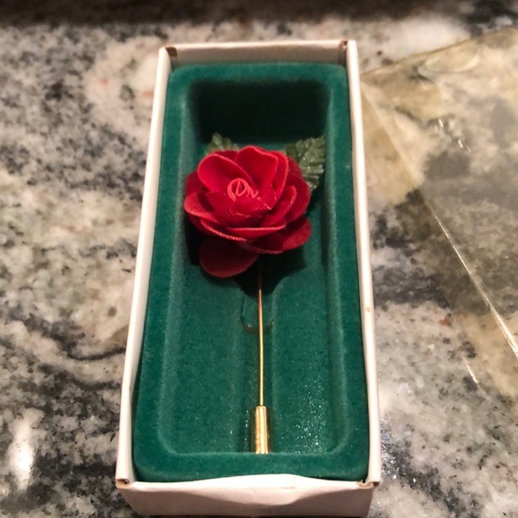 Russ | Jewelry | Silk Red Rose Pin | Poshmark